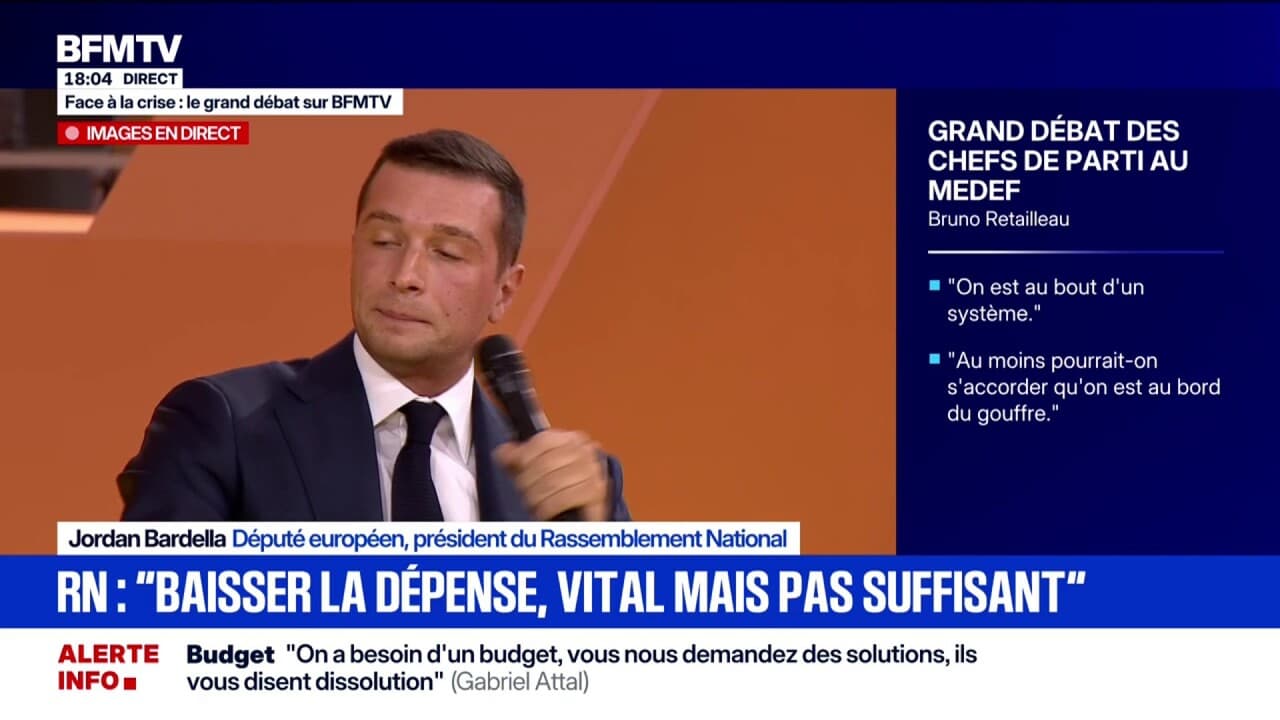 Face à la crise: Jordan Bardella, président du Rassemblement National ...
