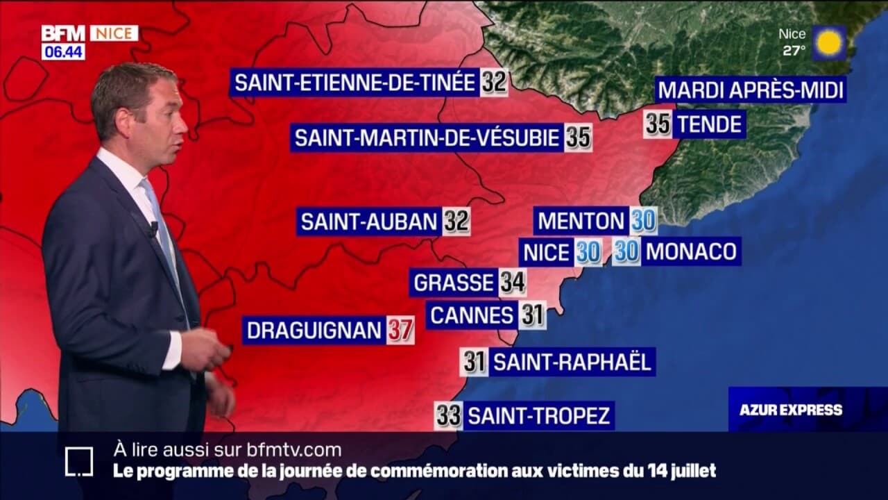 Météo Côte d’Azur: un mardi très chaud et sec, 37°C à Draguignan Météo Côte d’Azur: un mardi très chaud et sec, 37°C à Draguignan