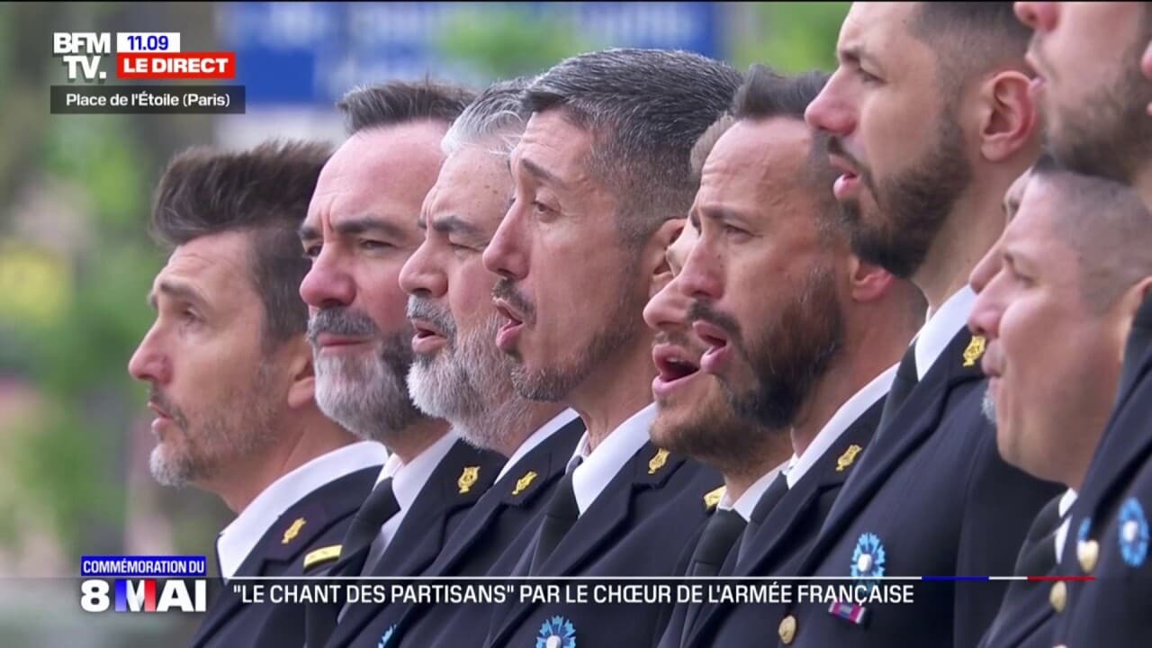 Commémorations du 8-Mai: "Le chant des partisans" entonné par le chœur ...