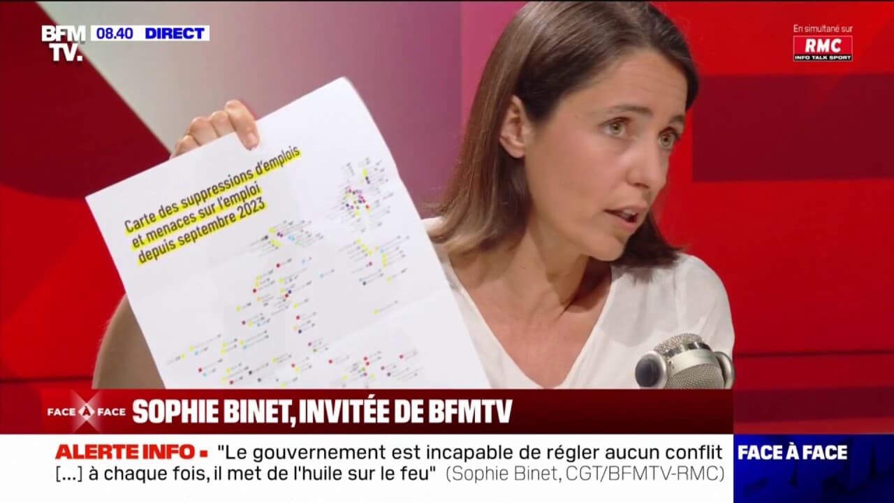 Sophie Binet: "Ce sont plus de 60.000 emplois qui sont en train de ...