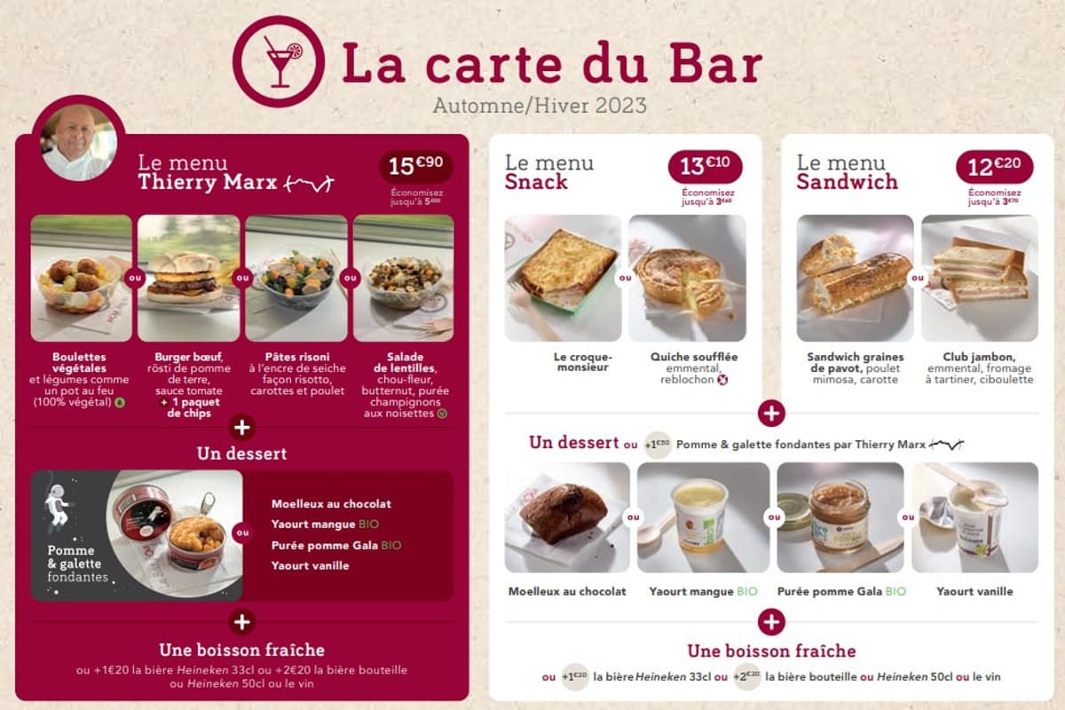 Le chef étoilé Thierry Marx renouvelle sa carte pour les TGV (avec un ...