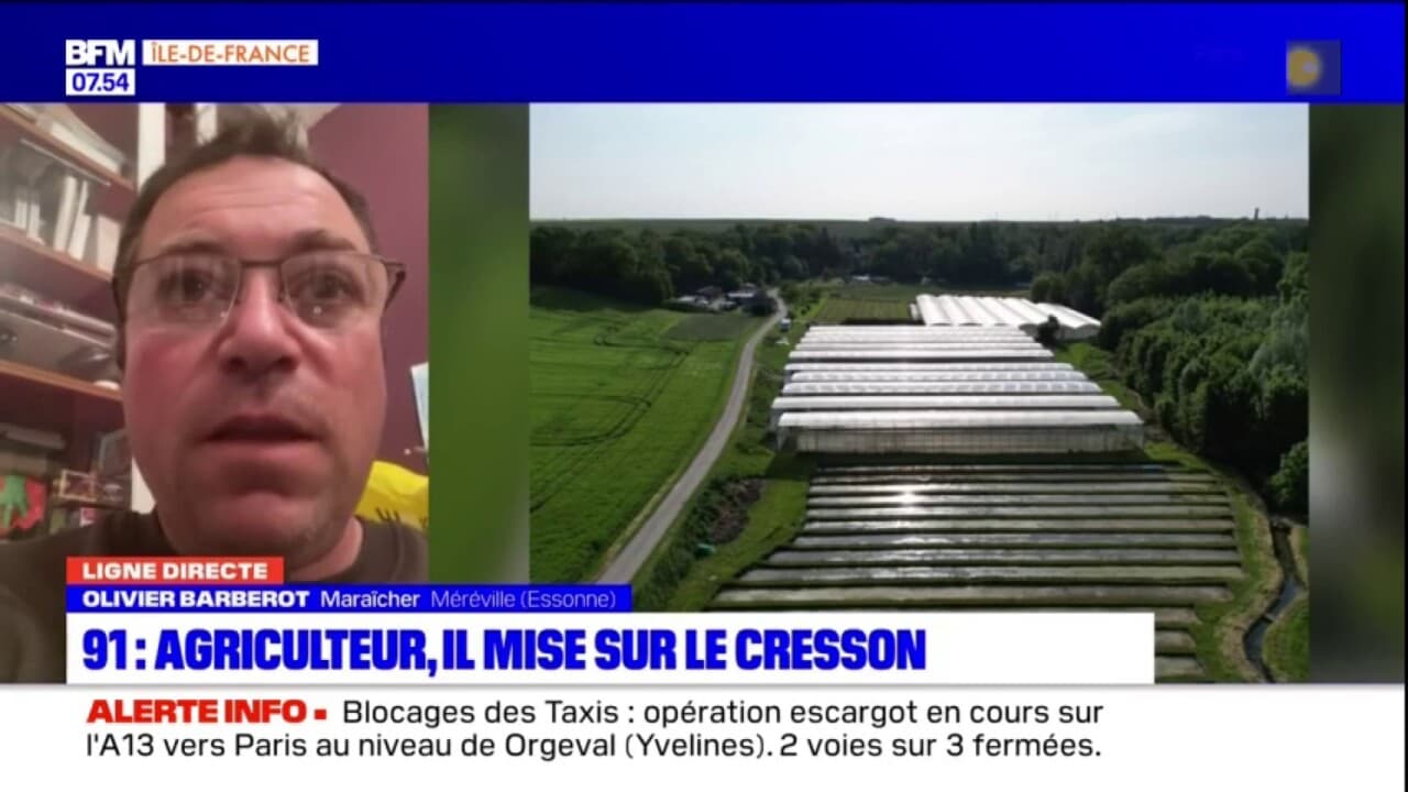 Olivier Barberot, maraîcher à Méréville, mise sur le cresson
