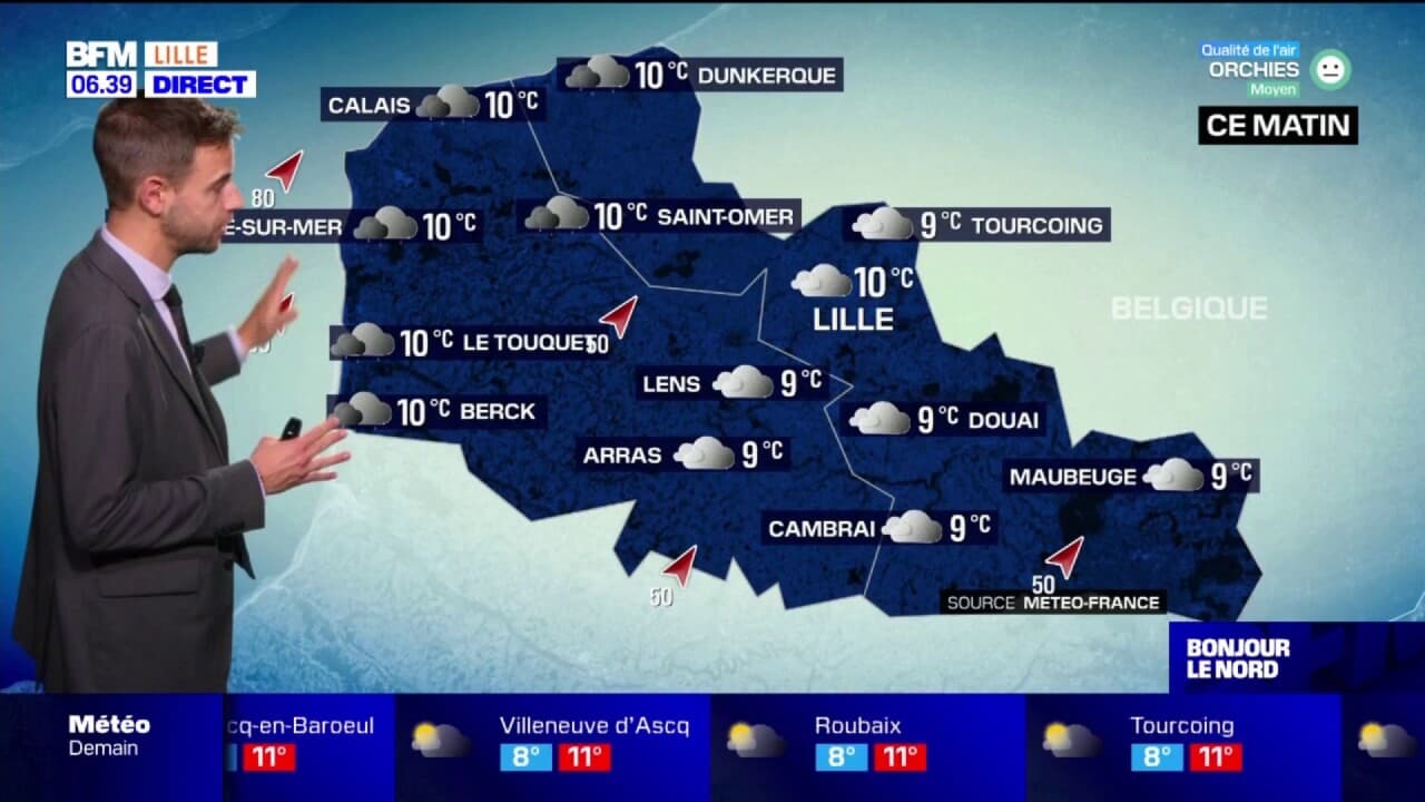 Météo Nord-Pas-de-Calais: des nuages, de la pluie et du vent ce ...