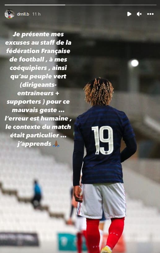 France U18: Darnell Bile s'excuse pour "ce mauvais geste" contre la Pologne