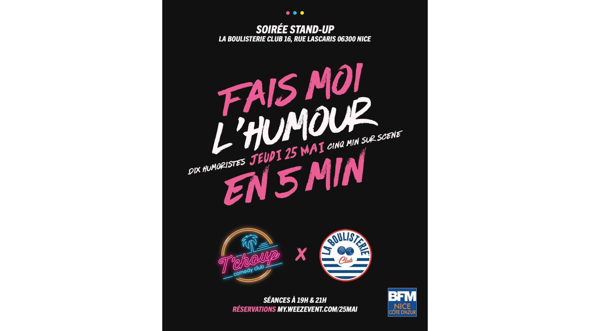 Evénement : le concept stand up "Fais moi l'humour" en partenariat avec ...