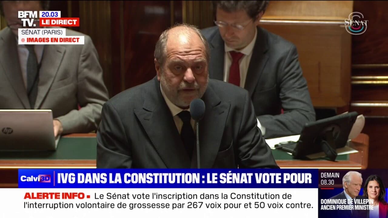 IVG dans la Constitution: "Ce vote est historique", déclare Éric Dupond-Moretti