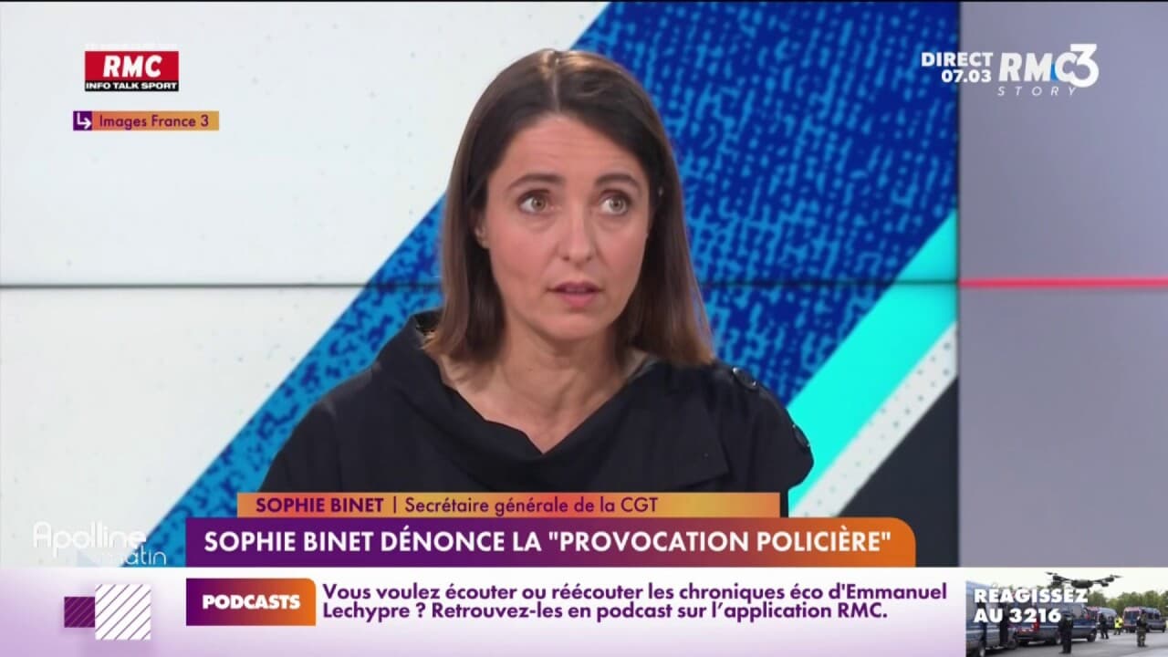 Sophie Binet dénonce la "provocation policière"