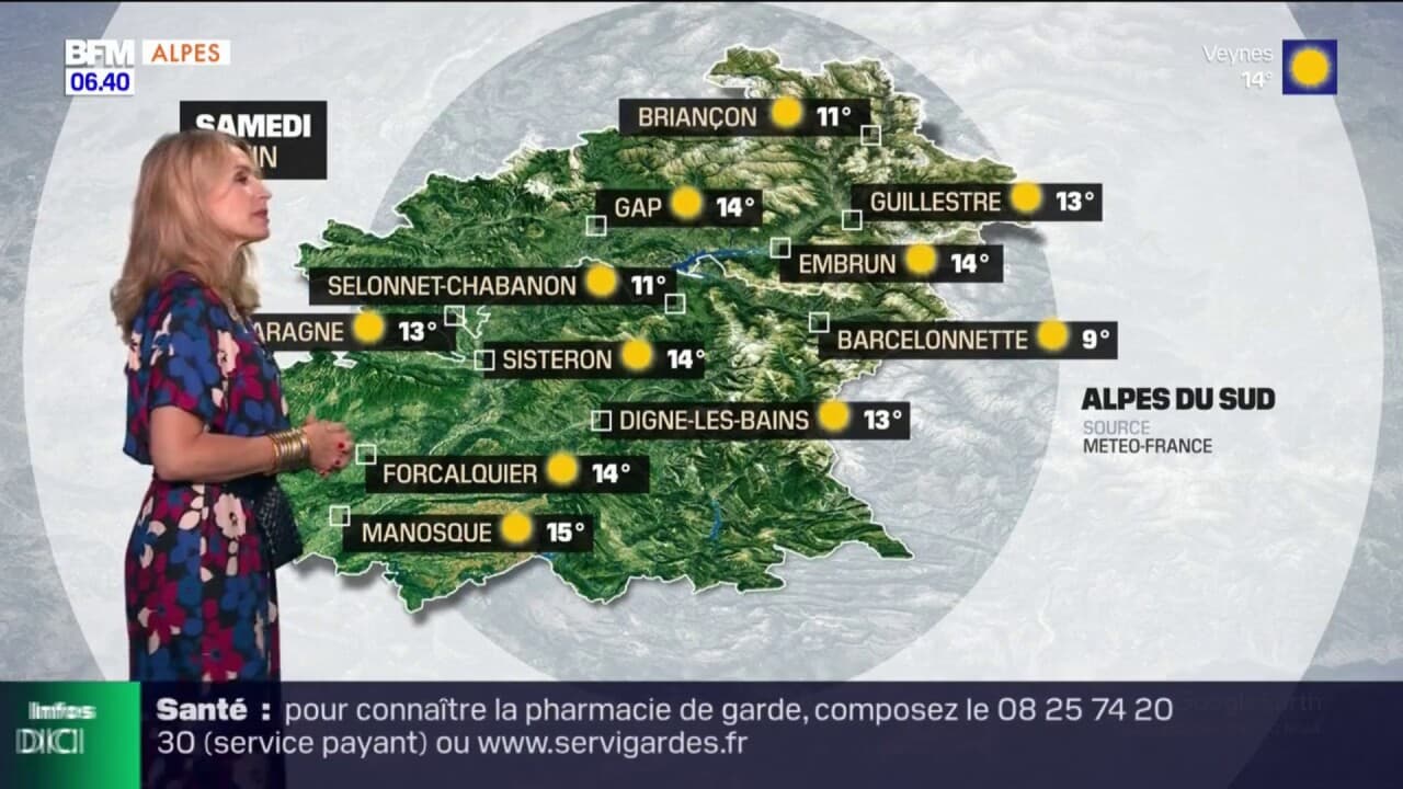 Météo: une journée ensoleillée ce samedi, jusqu'à 33°C à Manosque et 31 ...