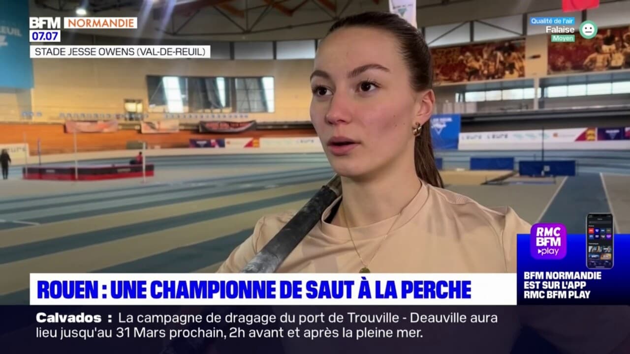 Rouen: Élise Russis, championne de saut à la perche