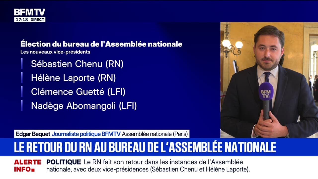 Les députés du Rassemblement national Sébastien Chenu et Hélène Laporte ...
