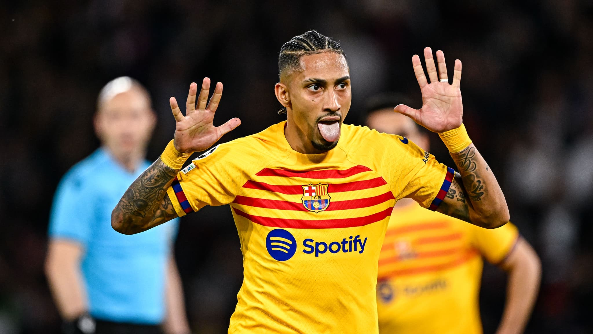 PSG-Barça: la joie de Neymar pour Raphinha après son doublé