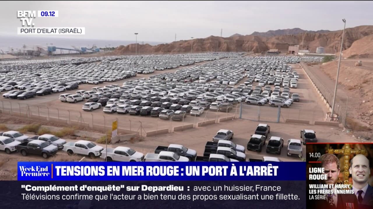 Le port d'Eilat, en Israël, à l'arrêt après des attaques en mer Rouge ...