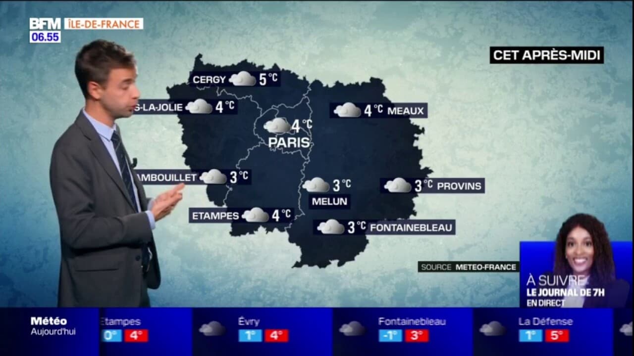 Météo Paris-Île-de-France: un jeudi maussade, jusqu'à 4°C attendus à Paris