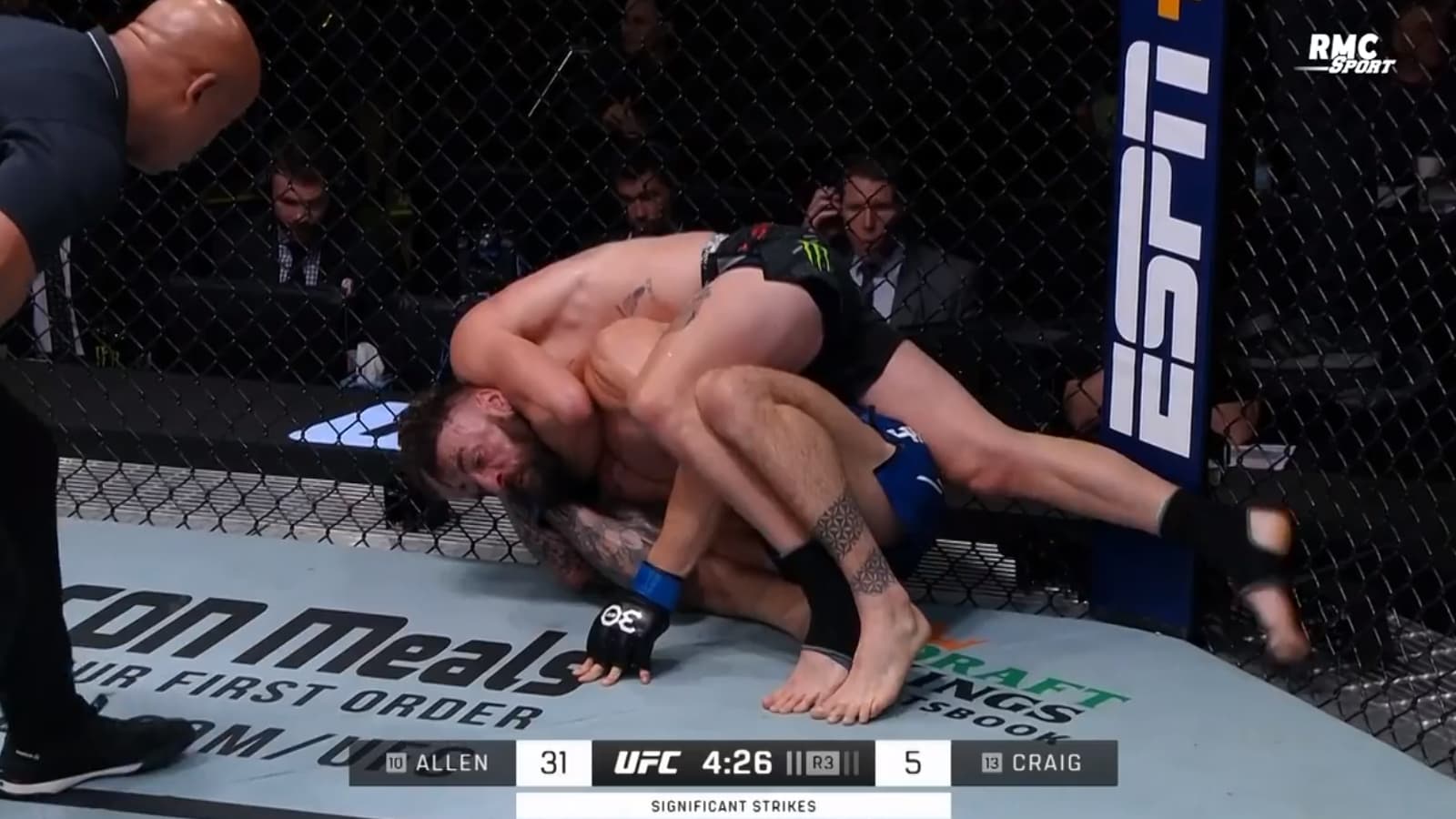 UFC: la belle victoire par soumission d’Allen face Craig
