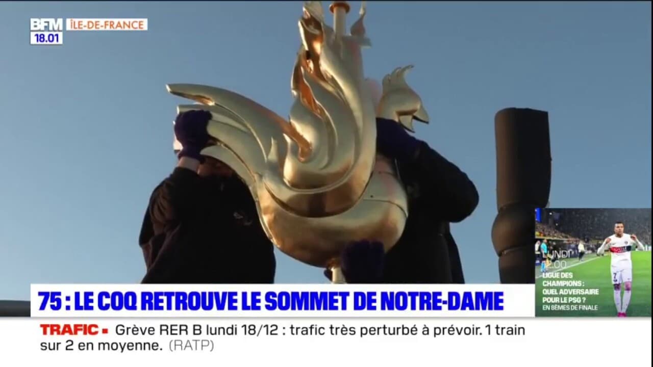 Paris: le coq retrouve le sommet de Notre-Dame Paris: le coq retrouve le sommet de Notre-Dame