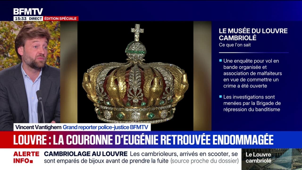 Cambriolage au Louvre: la couronne de l'impératrice Eugénie retrouvée ...