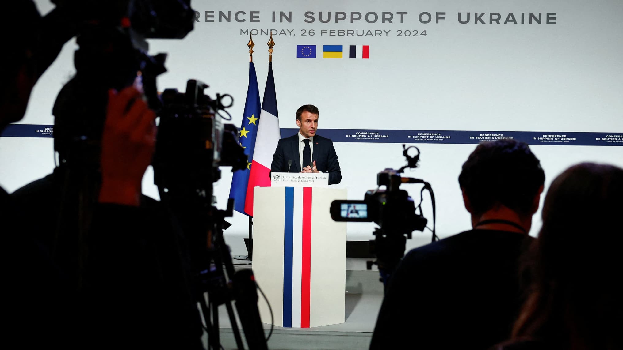 Guerre en Ukraine: les propos complets d'Emmanuel Macron sur l'envoi de ...