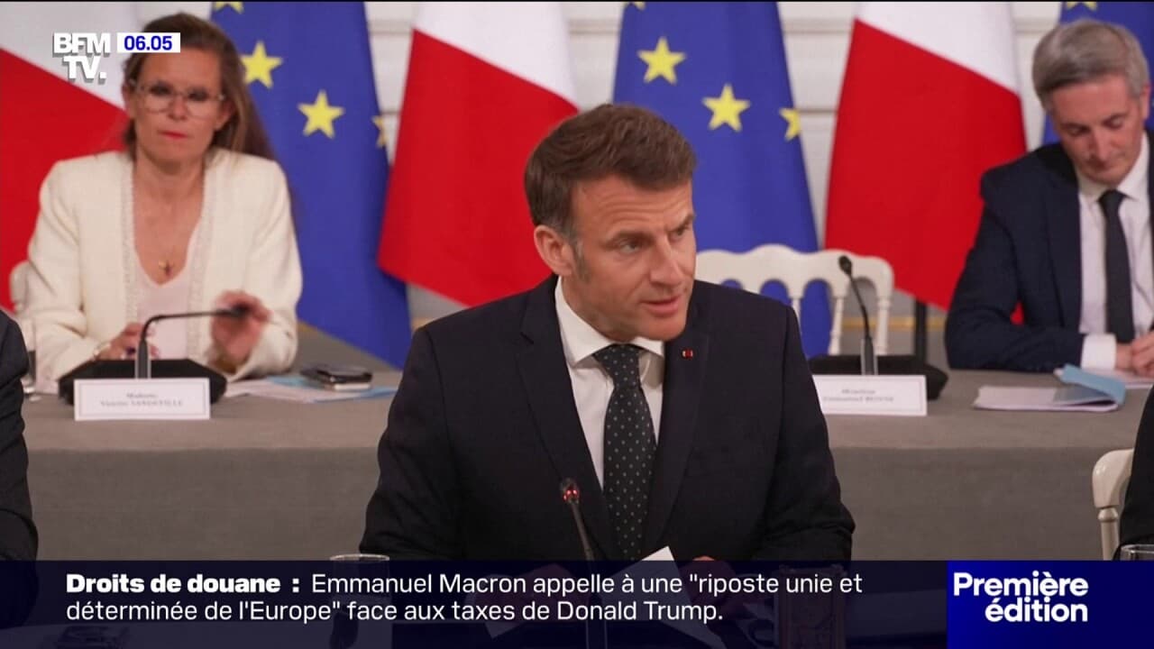 Droits de douane américains: Emmanuel Macron appelle à une "riposte"