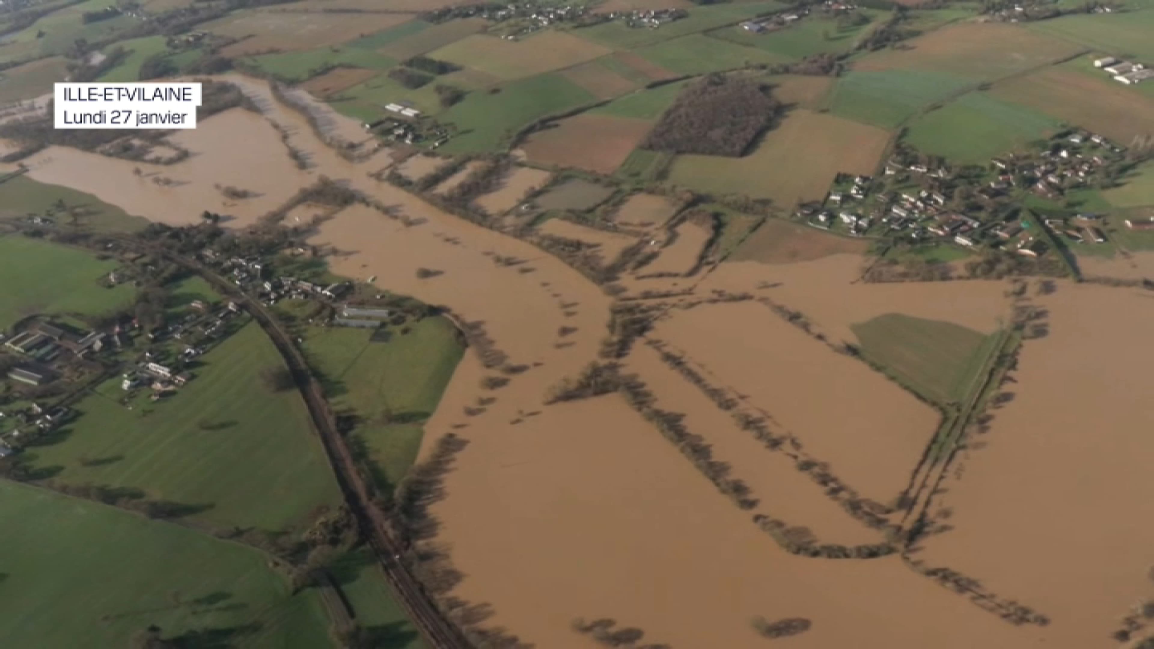 Crues: les images vues du ciel des inondations en Ille-et-Vilaine
