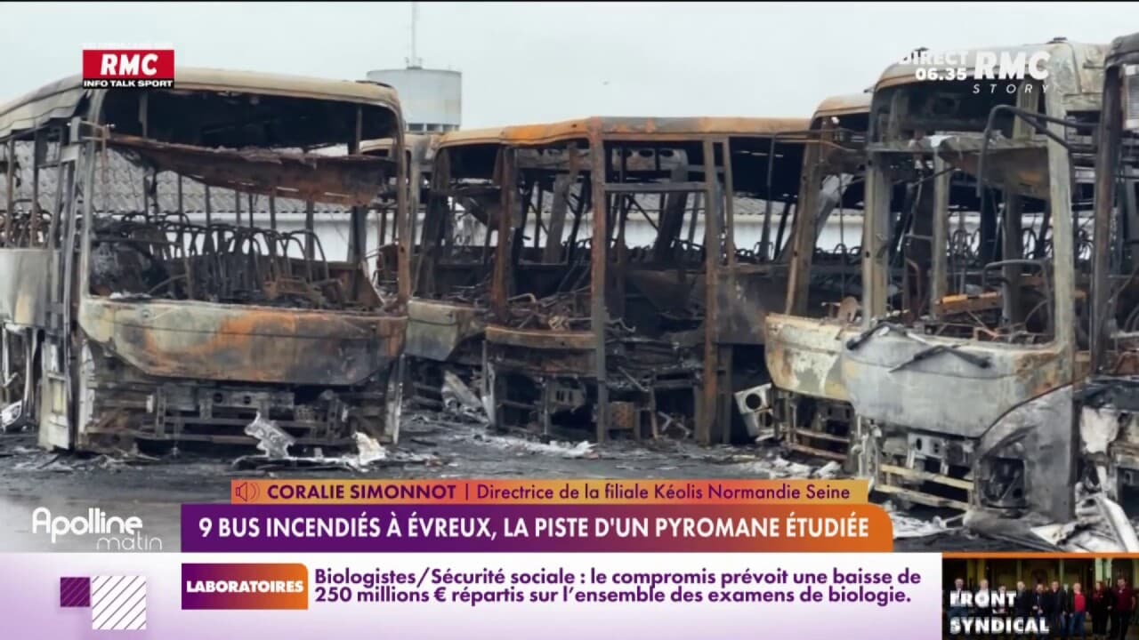 Bus incendiés à Evreux: la piste d'un pyromane étudiée