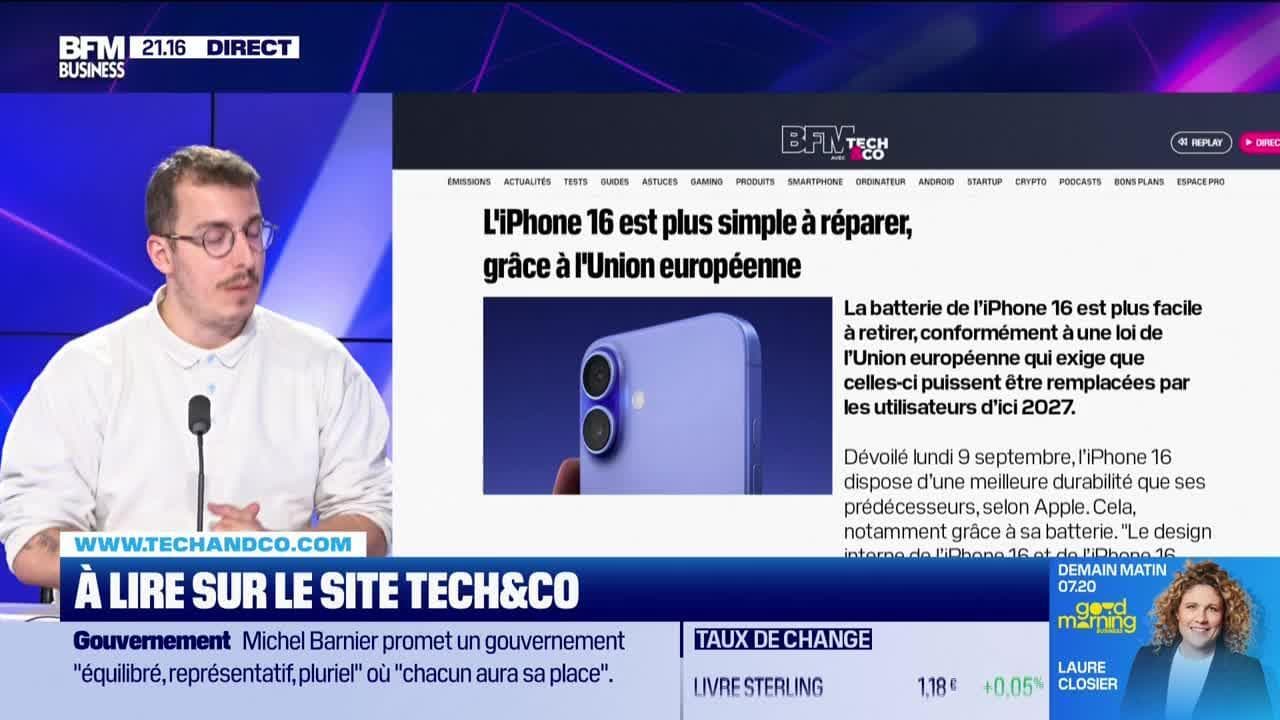 À lire sur le site Tech&Co : L'iPhone 16 est plus simple à réparer ...