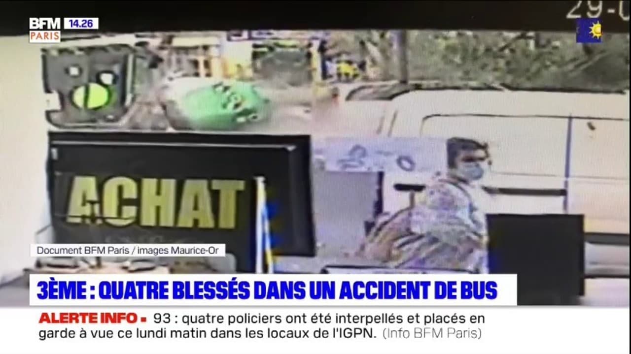 Paris: les images de l'accident du bus RATP survenu dans le 3e ...