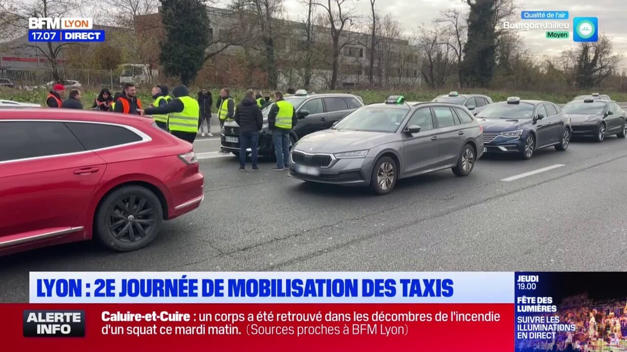 Lyon: deuxième journée de mobilisation des taxis