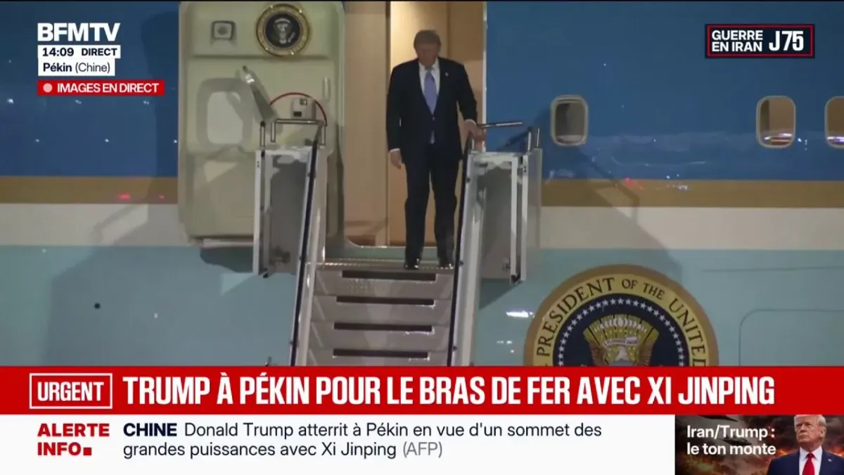 Donald Trump atterrit à Pékin en vue d'un sommet des grandes puissances ...