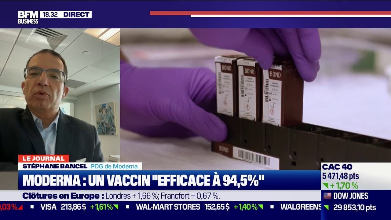 Stéphane Bancel (PDG de Moderna): "on a un vaccin qui semble avoir une ...
