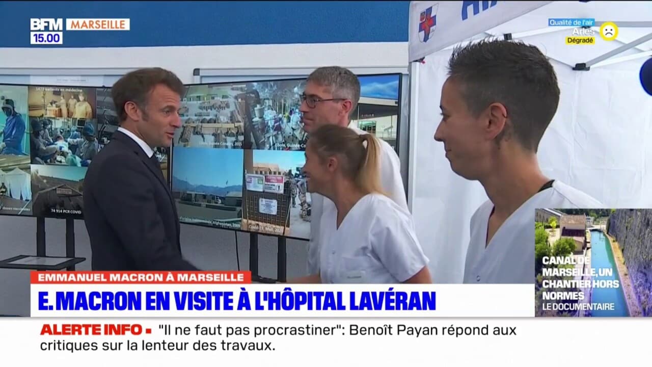 Marseille: Emmanuel Macron est arrivé au sein de l'hôpital d ...