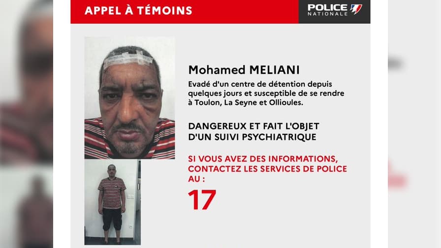 Var: un appel à témoins lancé pour retrouver un homme "dangereux" évadé d'un centre de détention