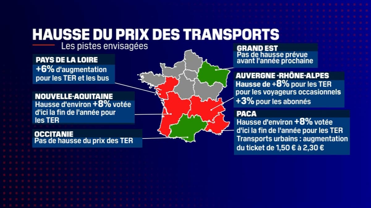 Transports: quelles régions vont augmenter les prix?