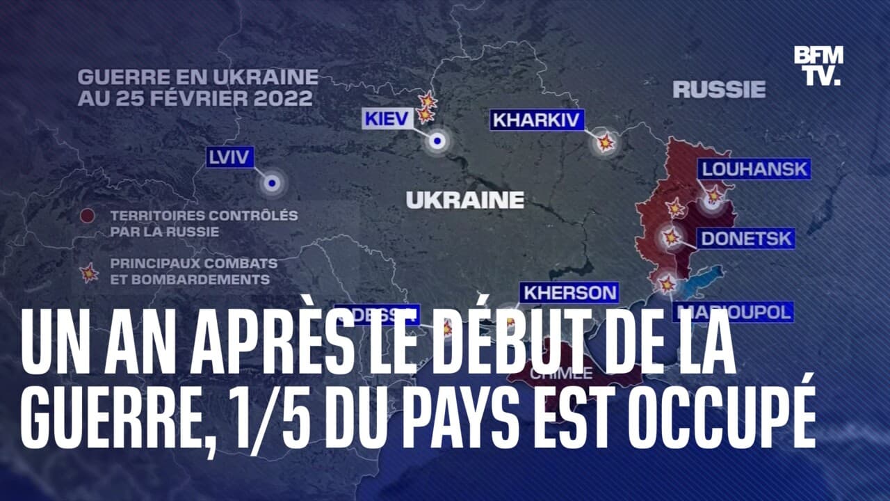Un an après le début de la guerre en Ukraine, un cinquième du pays est ...