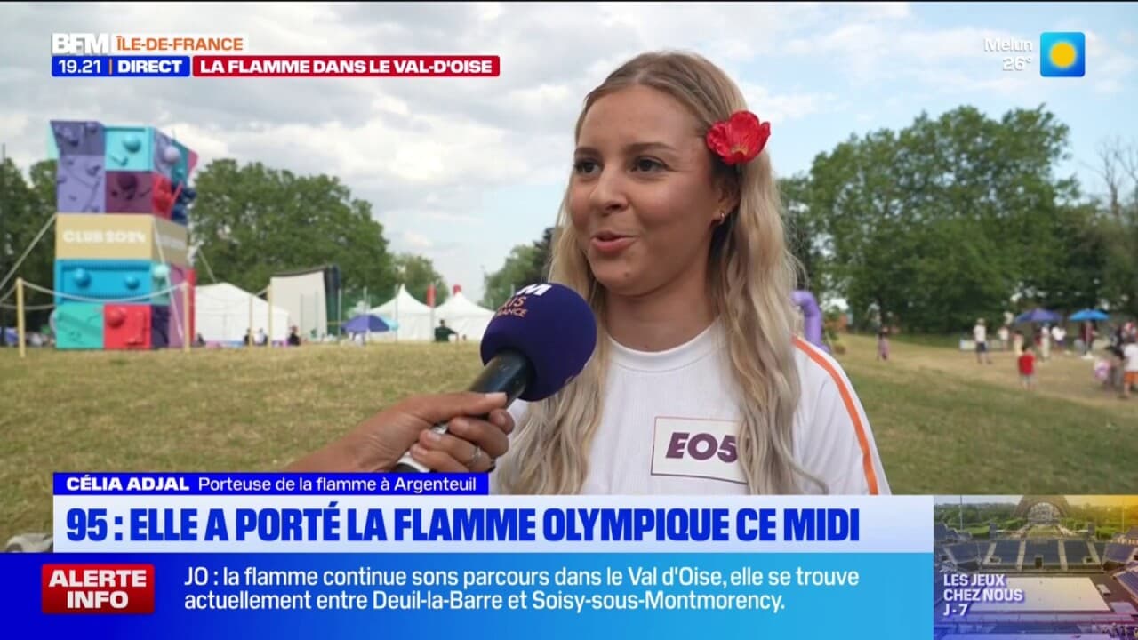 "J'ai versé une petite larme": Célia, porteuse de la flamme olympique ...