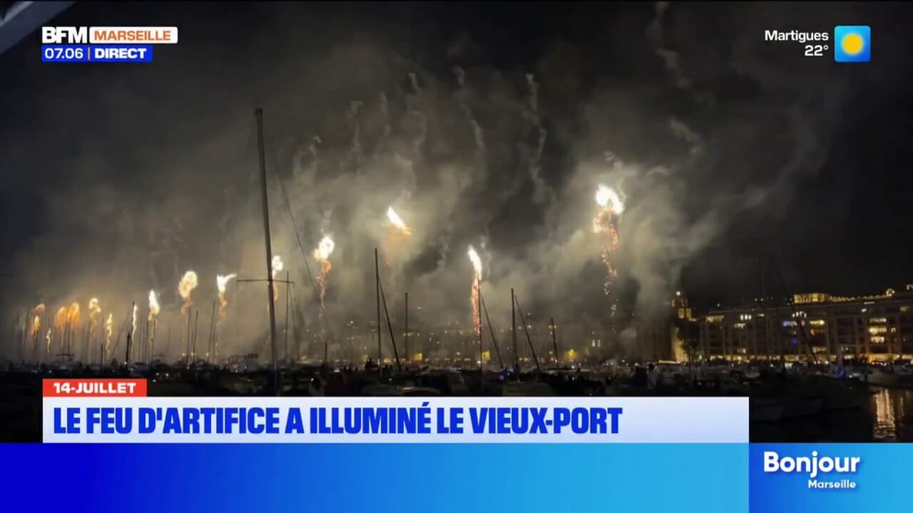 14 Juillet à Marseille: le feu d'artifice a illuminé le Vieux-Port