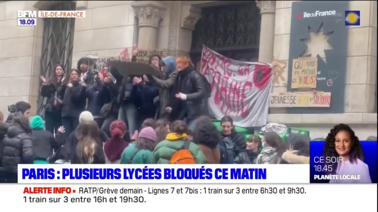 Paris: plusieurs lycées bloqués ce lundi matin Paris: plusieurs lycées bloqués ce lundi matin
