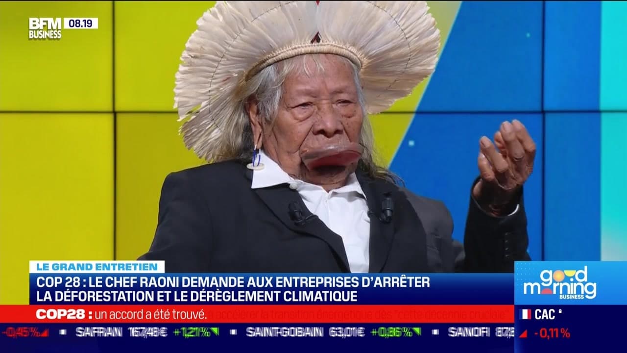 Raoni Metuktire (Grand chef du peuple Kayapo) : COP 28, le message du ...