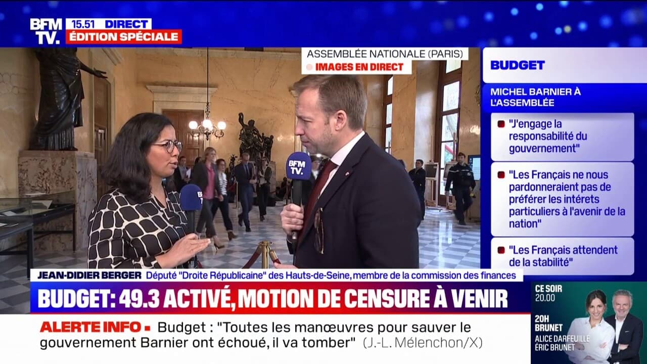 Recours au 49.3 sur le budget de la Sécurité sociale: Jean-Didier Berger (LR) dénonce le ...