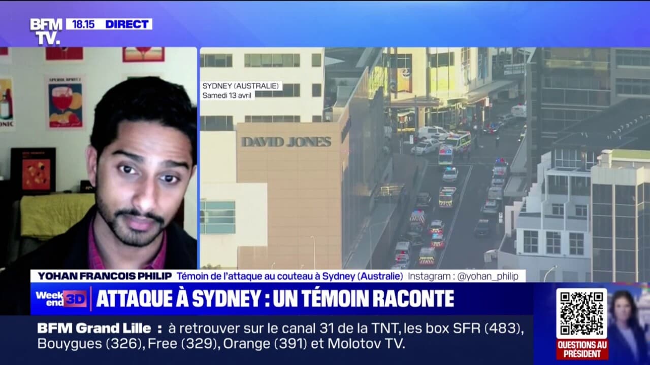 Yohan Francois Philip, témoin de l'attaque au couteau à Sydney: "C'est ...