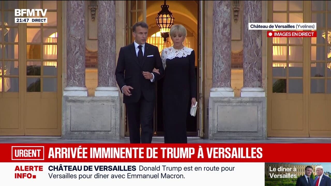 Emmanuel et Brigitte Macron accueillent Donald Trump au château de ...