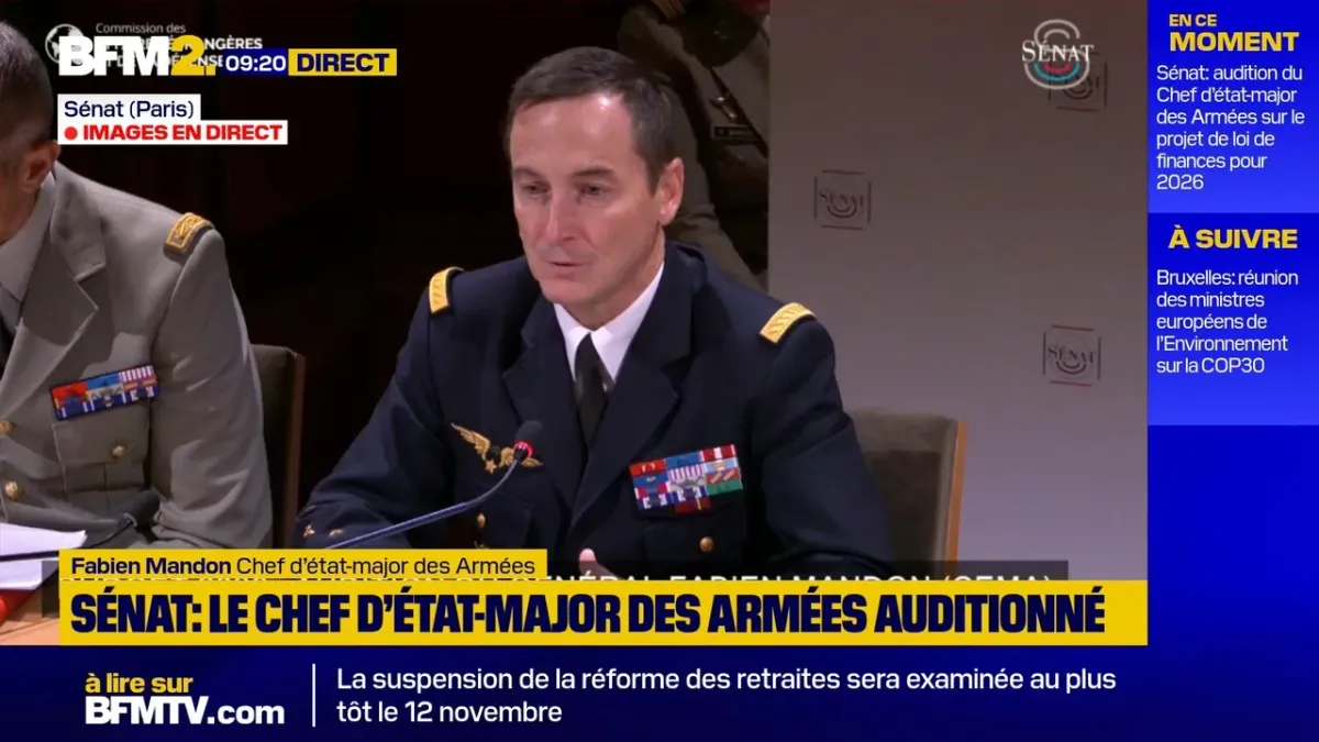 Nucléaire: "une atmosphère préoccupante", assure Fabien Mandon, chef d’état-major des Armées,