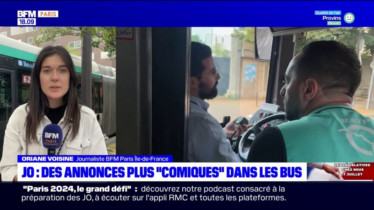 JO 2024: des annonces plus "comiques" dans les bus
