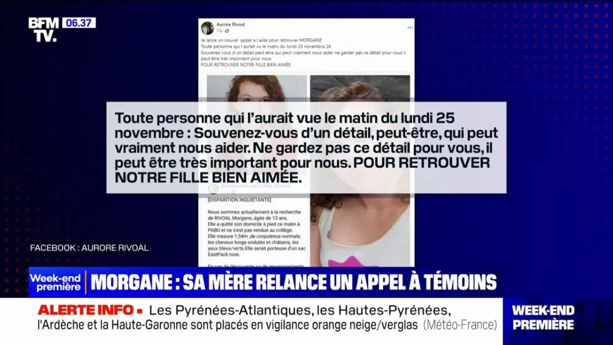 "Souvenez-vous d'un détail": la mère de Morgane, disparue depuis 12 jours, lance un nouvel appel ...