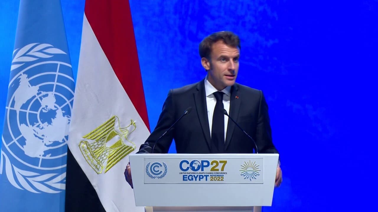 Suivez en direct le discours d’Emmanuel Macron à la COP27 en Egypte Suivez en direct le discours d’Emmanuel Macron à la COP27 en Egypte