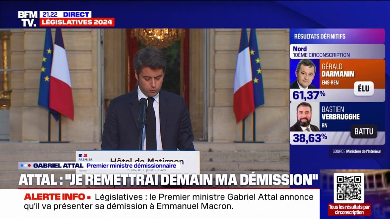 Gabriel Attal: "Je remettrai demain matin ma démission"