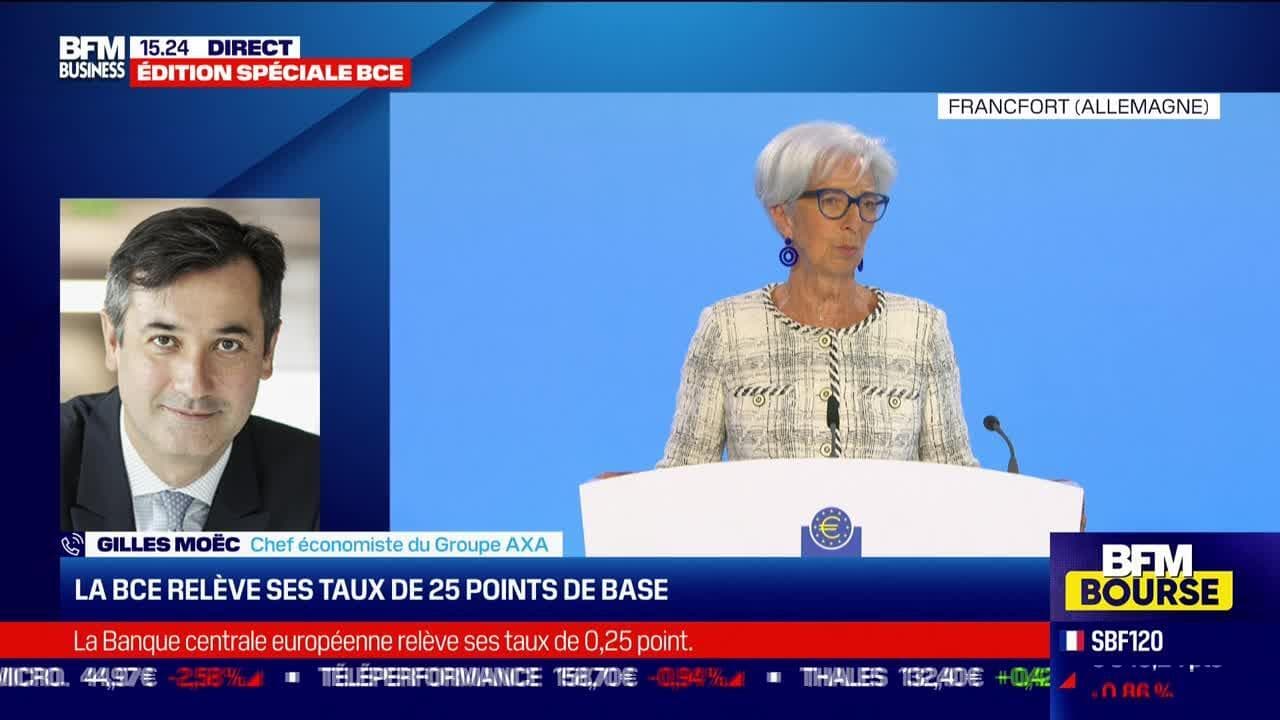 Gilles Moëc (Groupe AXA) : la BCE relève ses taux de 25 points de base ...