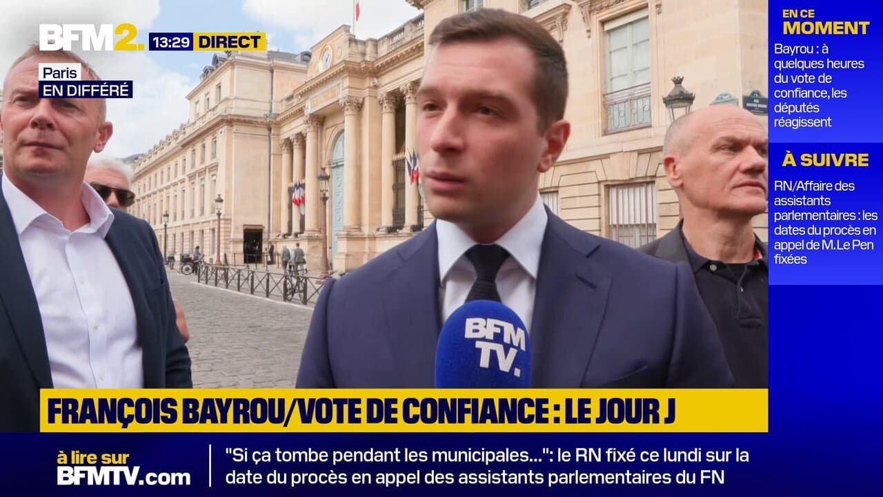 Jordan Bardella: "Ce n'est pas nous qui renversons ce gouvernement, c ...