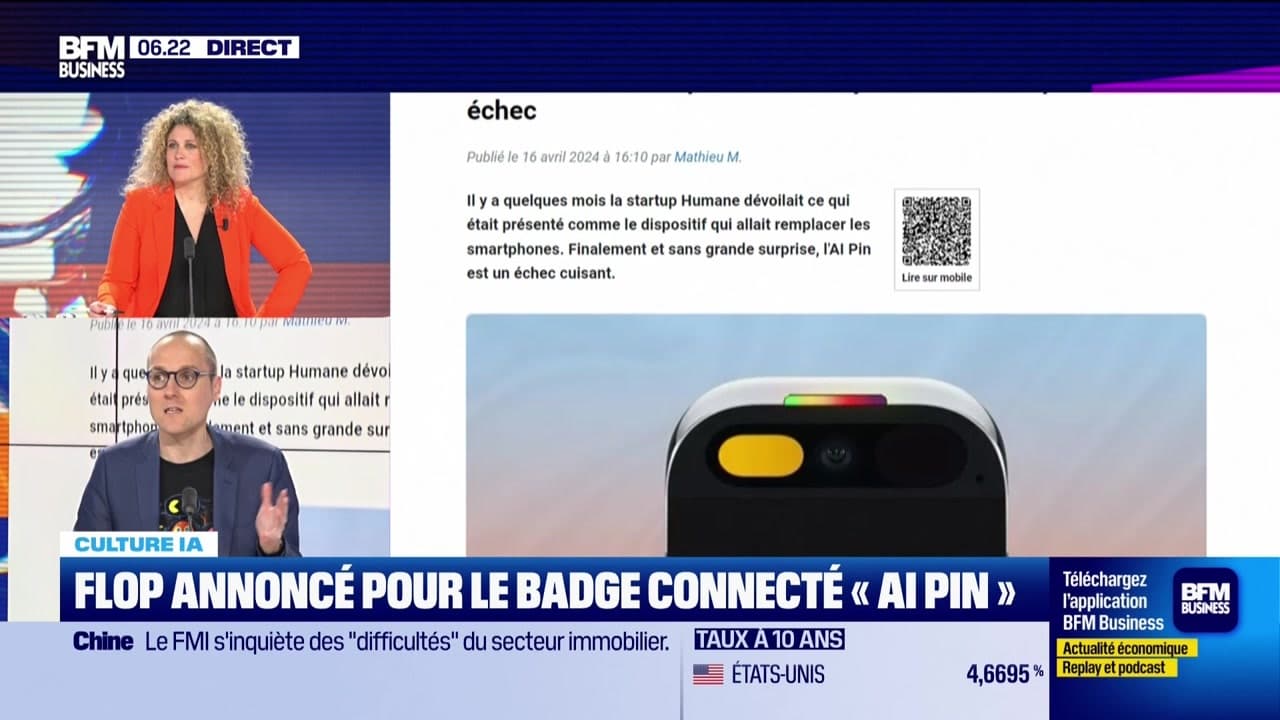 Culture IA : Flop annoncé pour le badge connecté "AI Pin", par Anthony ...