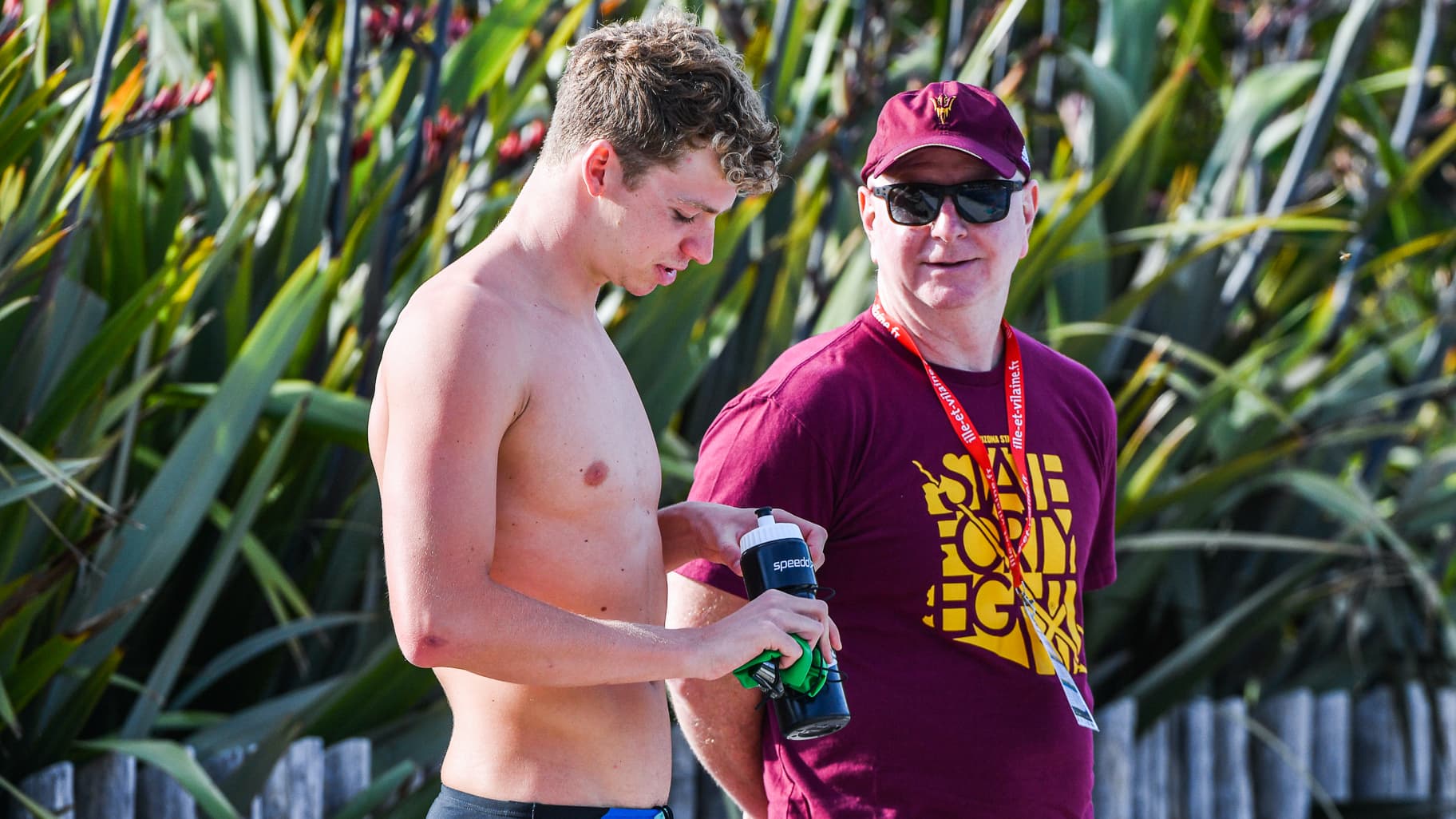 Natation: l'entraîneur américain Bob Bowman avec Léon Marchand et l ...