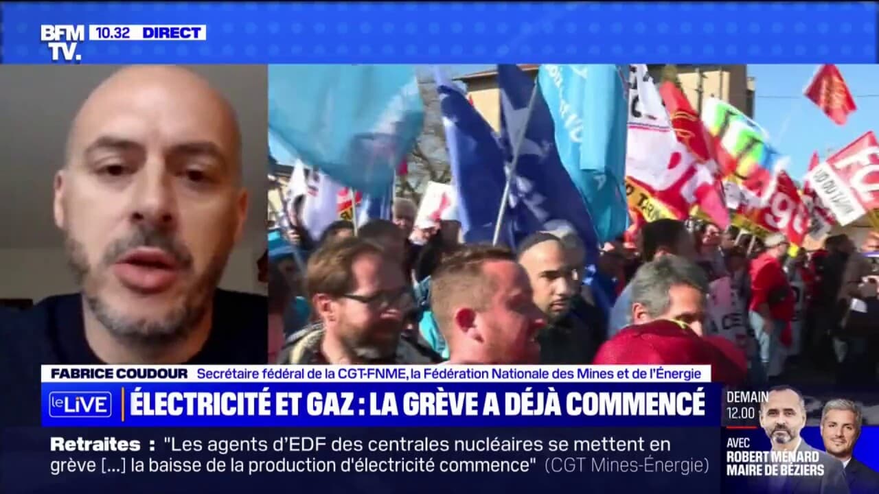 Fabrice Coudour, CGT Mines et Énergie, sur la grève dans les centrales ...